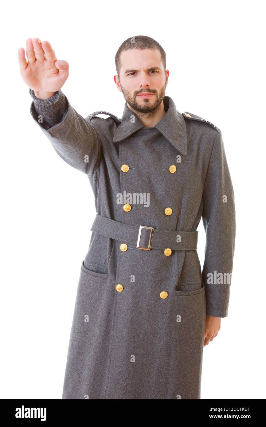 young man dressed as russian military, studio picture Stock Photo - Alamy