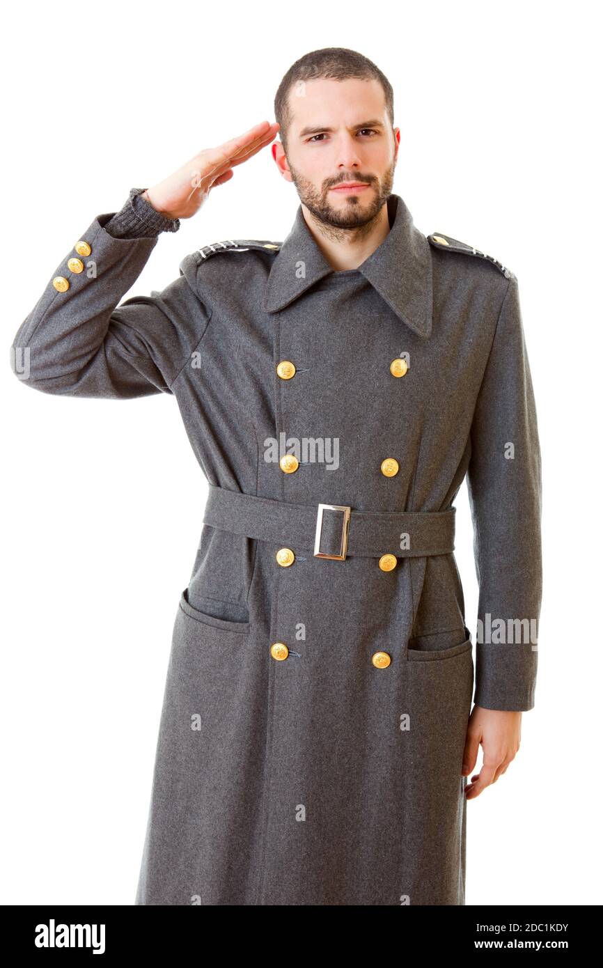 young man dressed as russian military, studio picture Stock Photo - Alamy