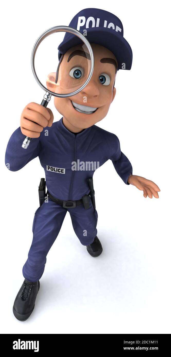 Fun 3D illustration of a cartoon Police Officer Stock Photo - Alamy