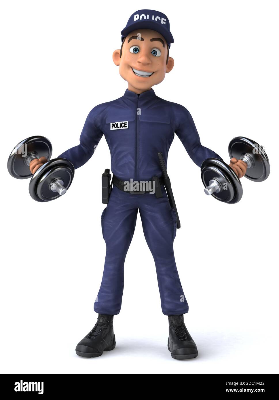 Fun 3D illustration of a cartoon Police Officer Stock Photo - Alamy