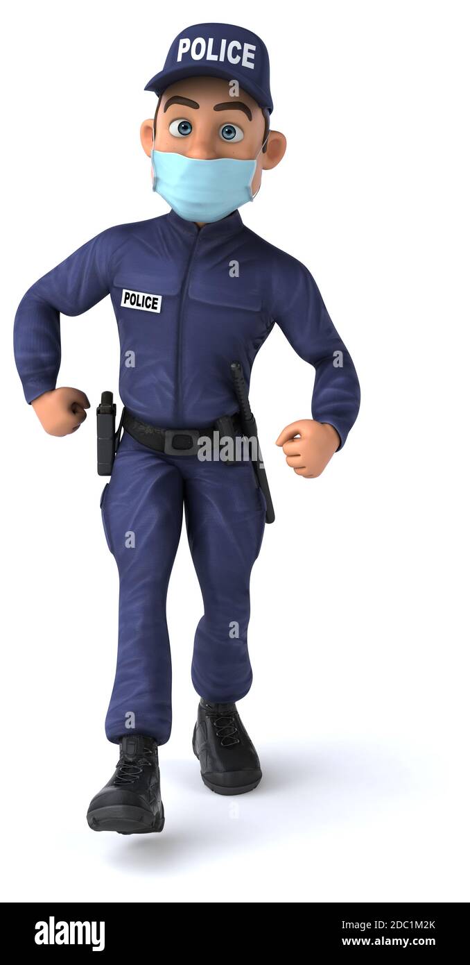 Fun 3D illustration of a cartoon Police Officer Stock Photo - Alamy