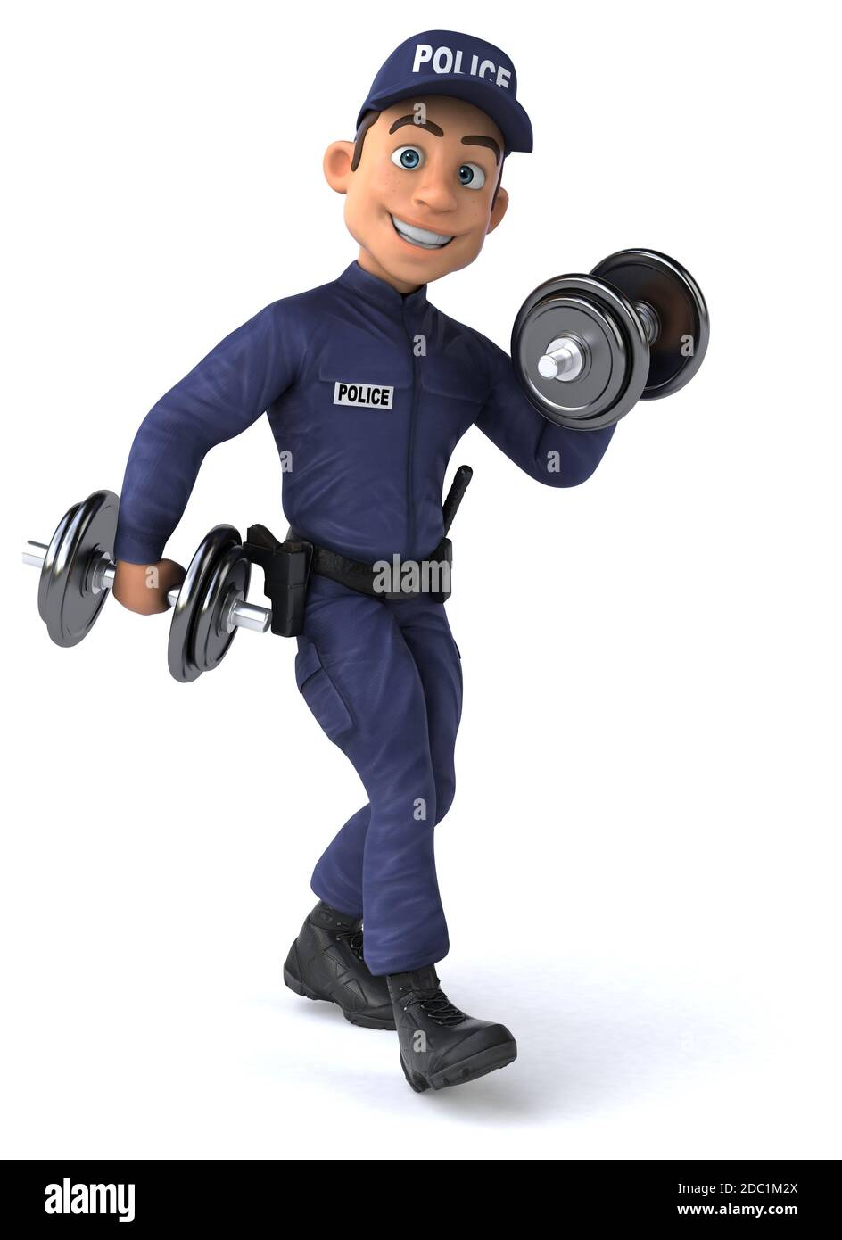 Fun 3D illustration of a cartoon Police Officer Stock Photo - Alamy