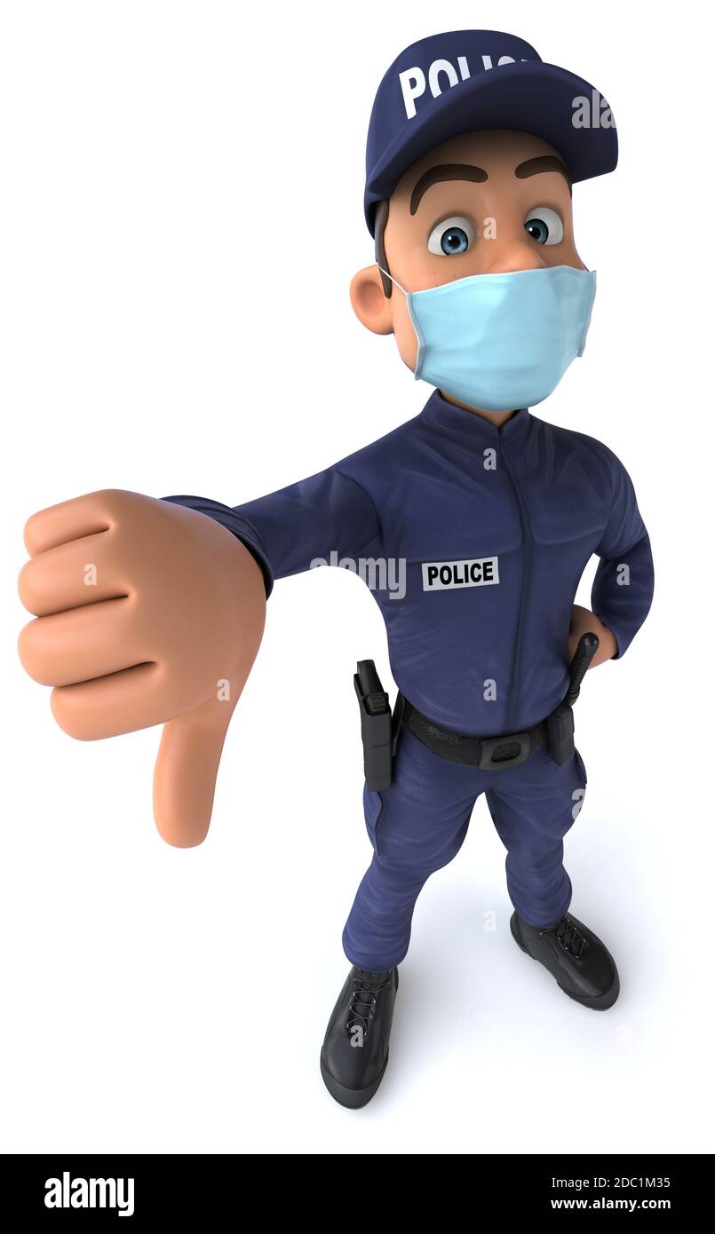 Fun 3D illustration of a cartoon Police Officer Stock Photo - Alamy