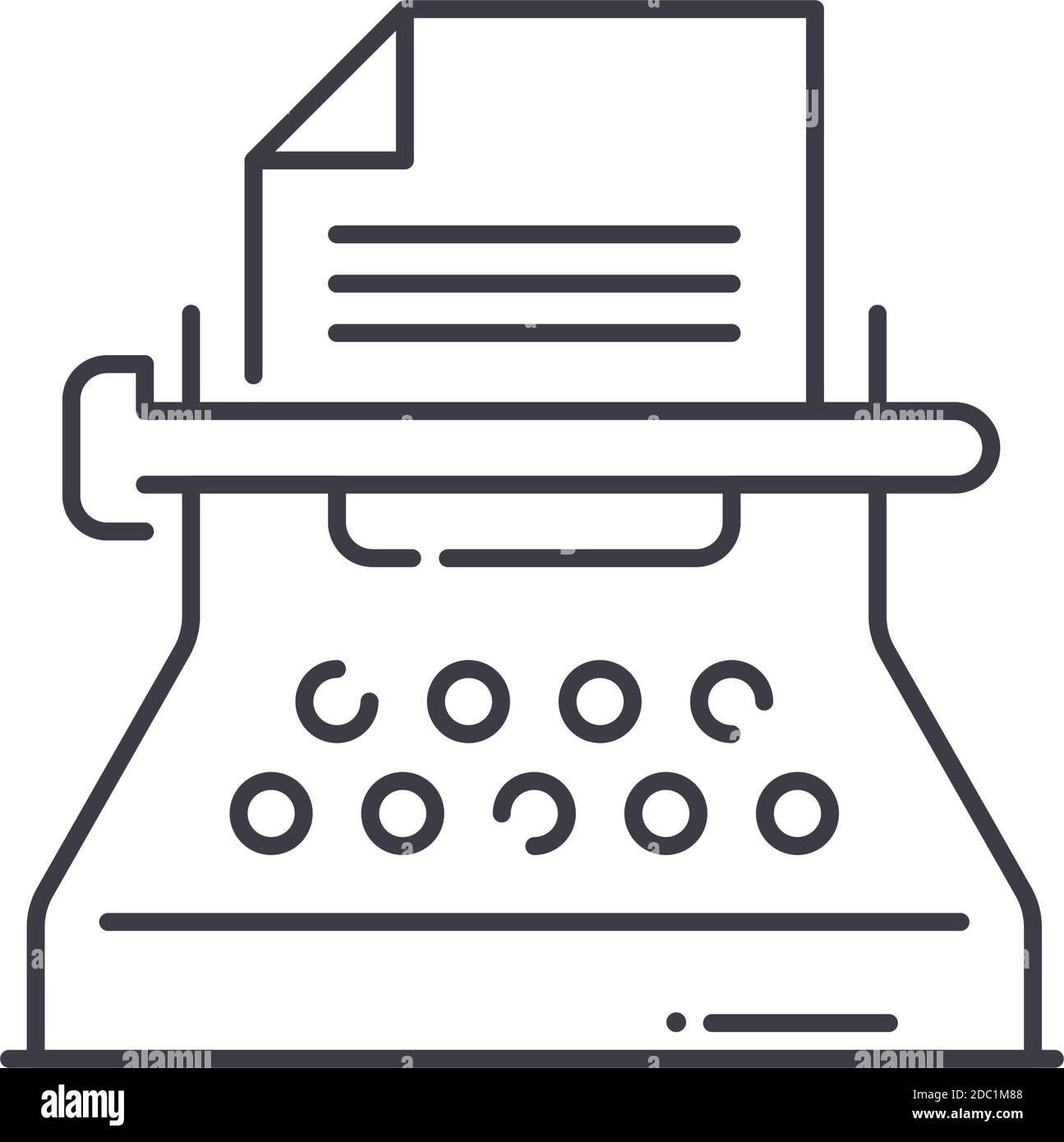 Copywriter work icon, linear isolated illustration, thin line vector ...