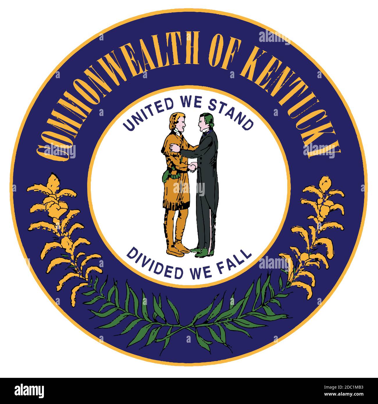 The State Seal of Kentucky on a white background Stock Photo - Alamy