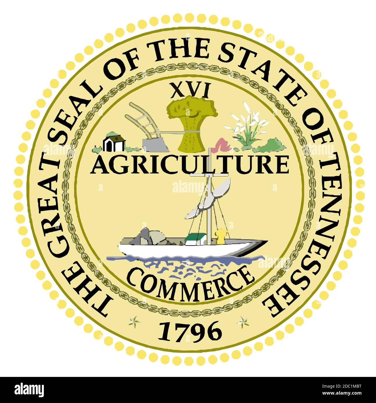 The State Seal of Tennessee on a white background Stock Photo - Alamy