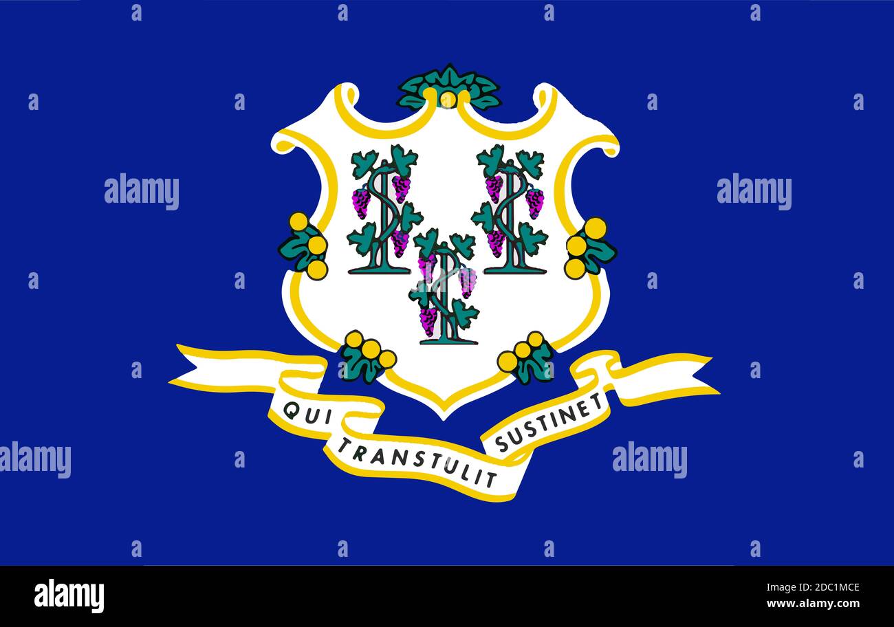 The seal of the USA state of Connecticut over a white background Stock ...