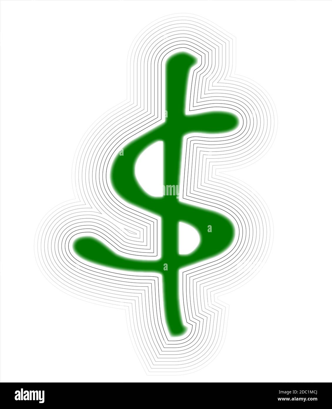 A dollar sign shrinking over a white background Stock Photo - Alamy
