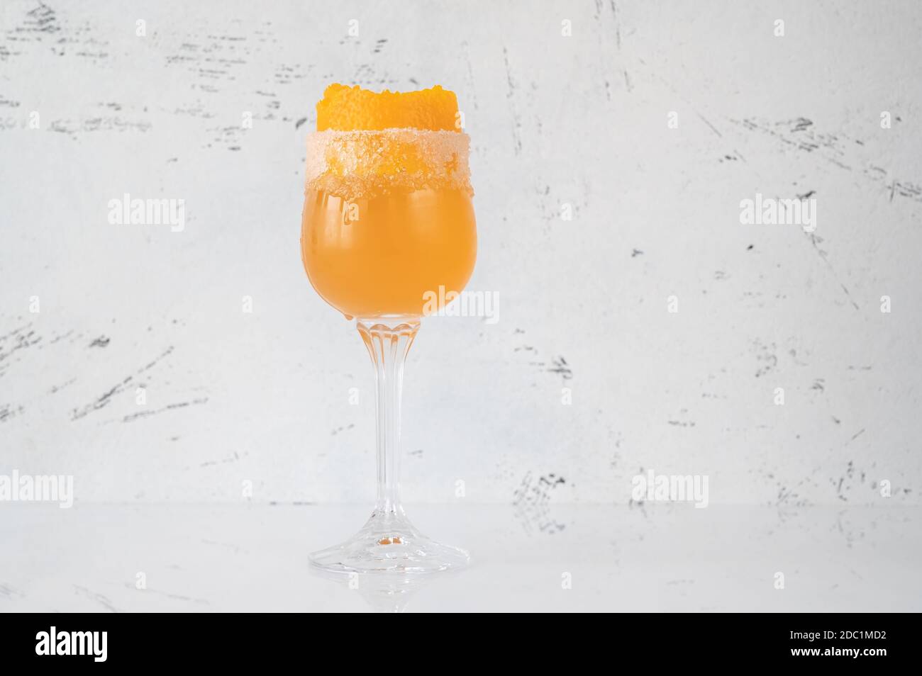 Glass of Brandy Crusta cocktail garnished with orange zest Stock Photo ...