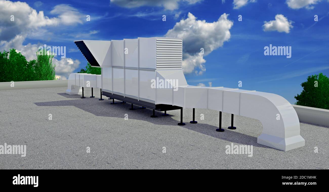 An air conditioning and ventilation systems on the high-rise building ...