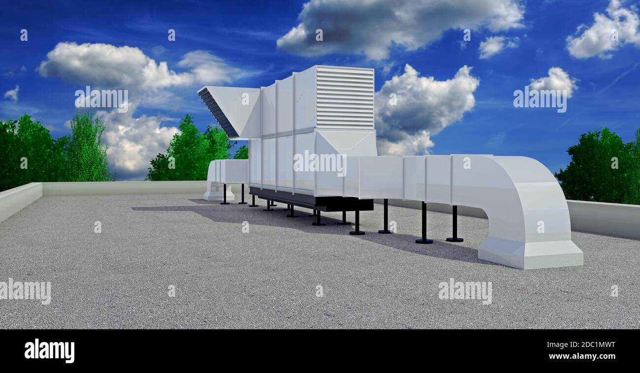 An air conditioning and ventilation systems on the high-rise building ...