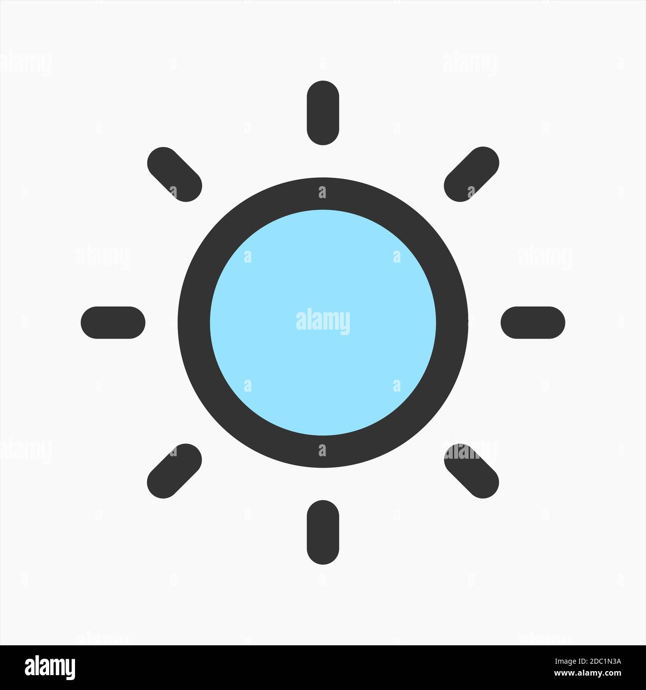filled outline sun icon vector for brightness symbol isolated. simple ...