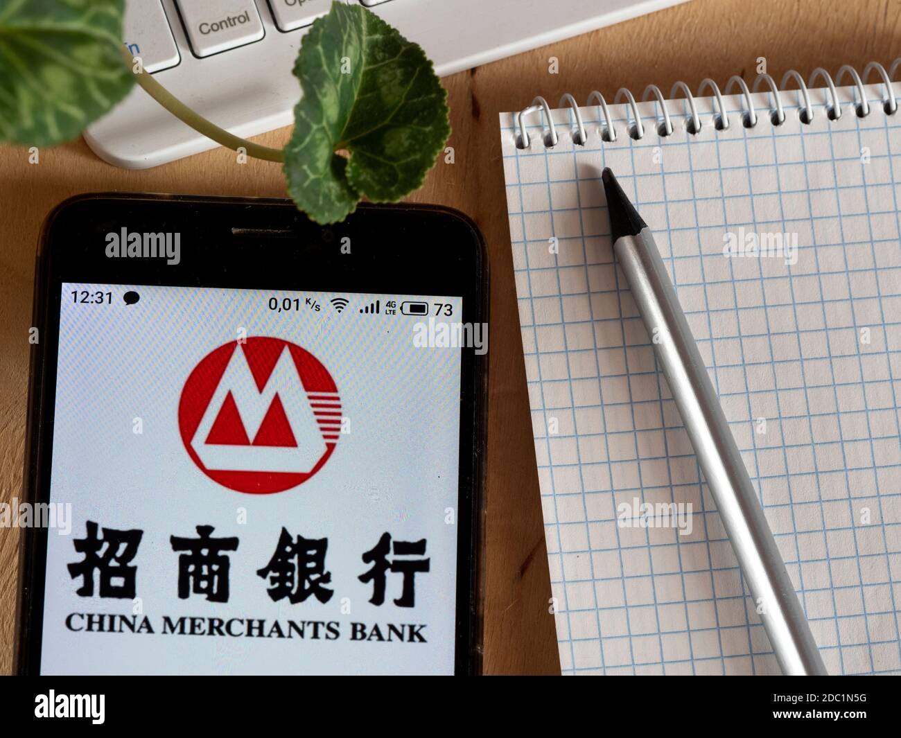 In this photo illustration a China Merchants Bank logo is seen ...