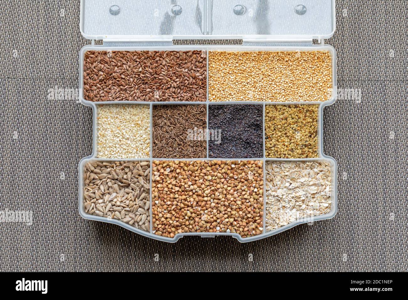 Seeds and Grains Healthy Food Selection Variety Stock Photo - Alamy
