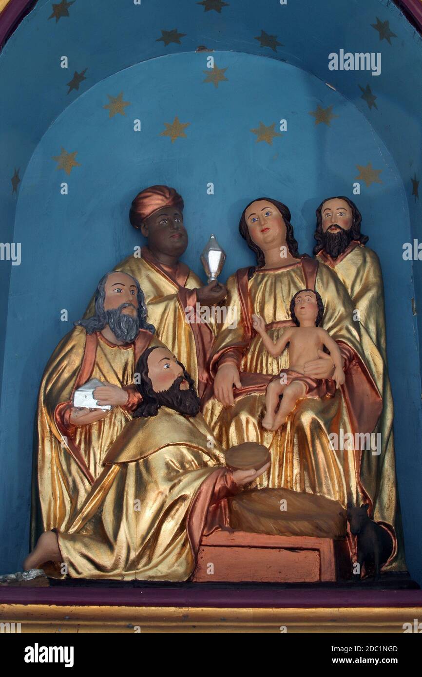 Nativity Scene, Adoration of the Magi Stock Photo - Alamy