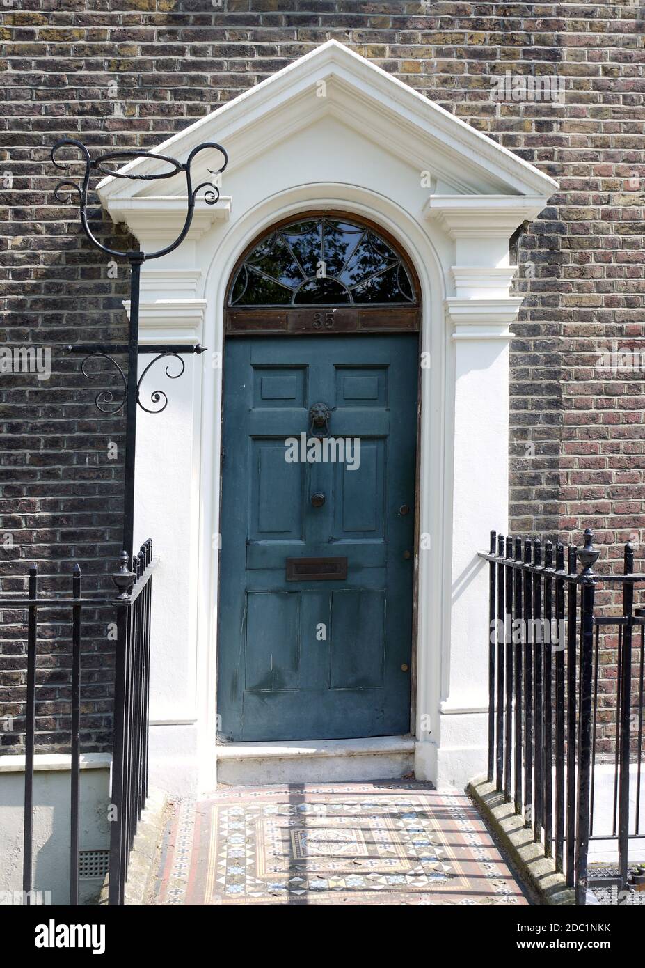 Stylish doorway in the architectural exclusiveness of Highbury Place ...