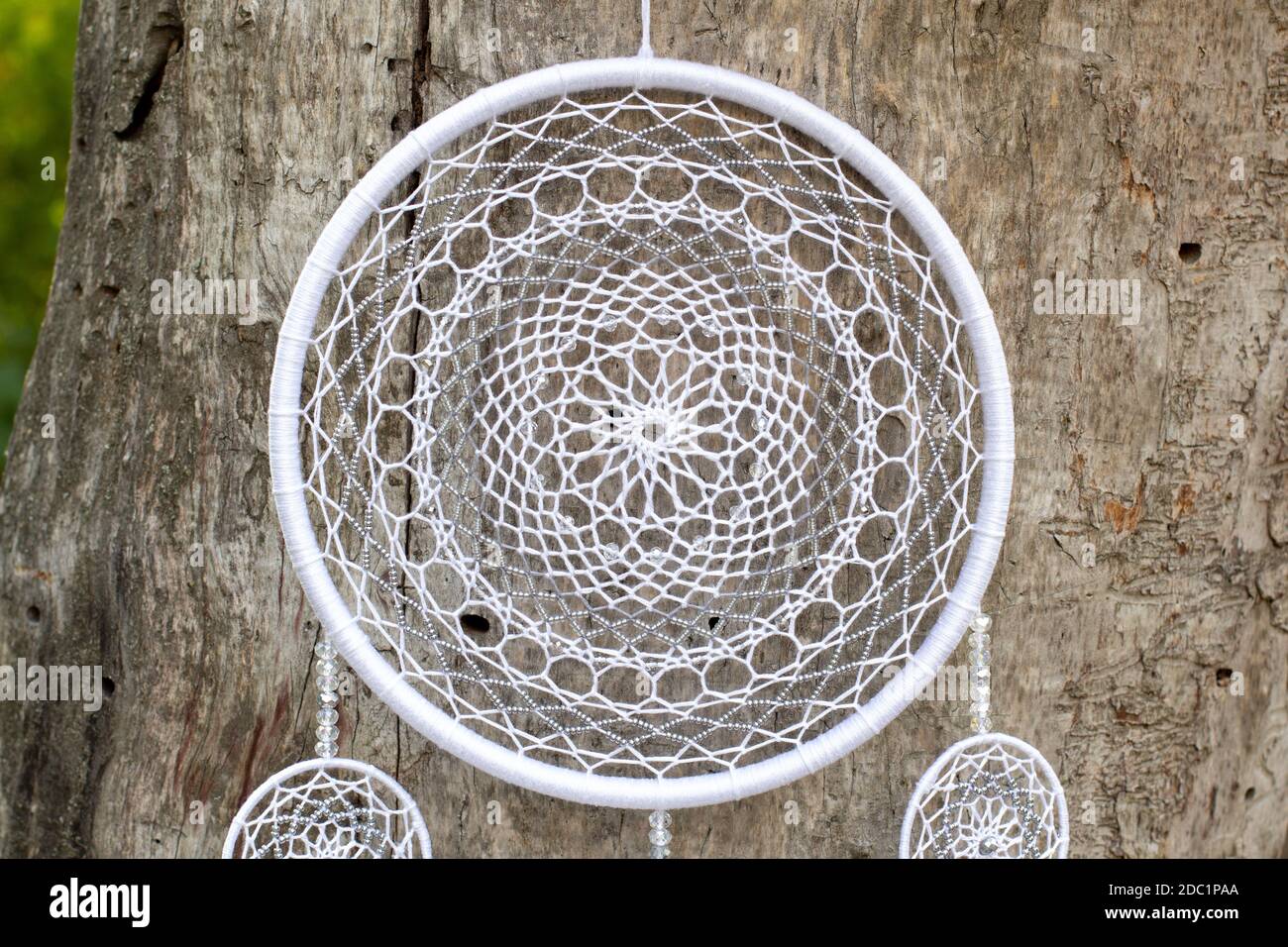 Dream catcher with feathers threads and beads rope hanging ...