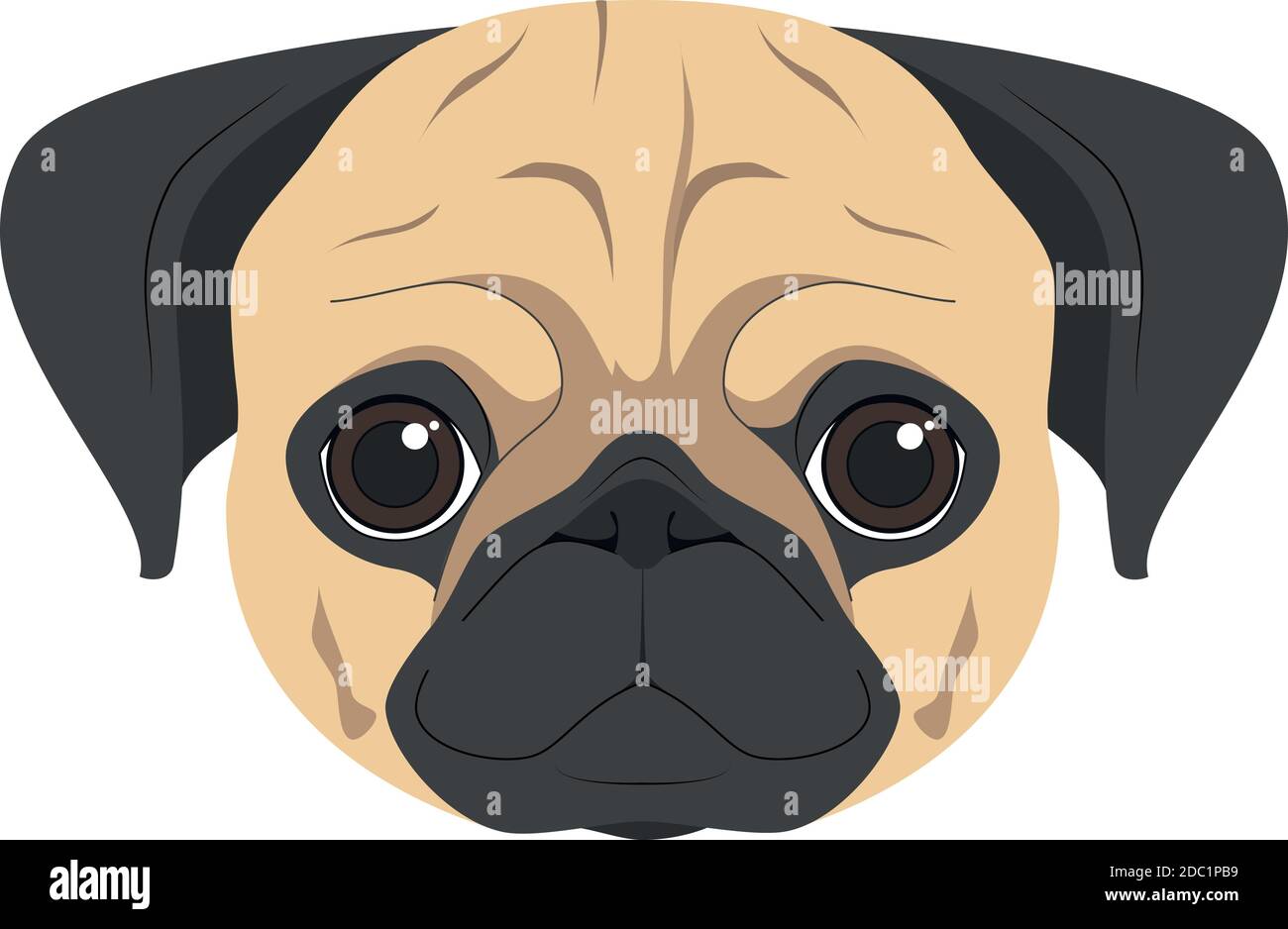 Pug cute comic dog Cut Out Stock Images & Pictures - Alamy