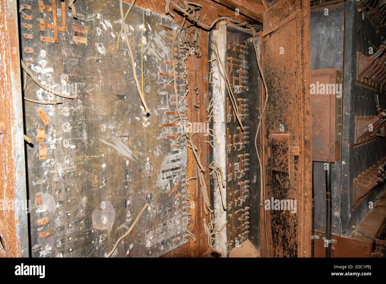 An Old and Rusty Control Board on a Stage in an Abandoned Theatre Stock ...