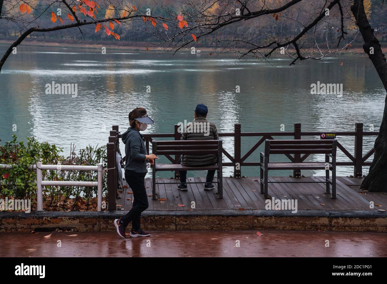 Seoul, South Korea. 18th Nov, 2020. A woman wearing a protective mask ...