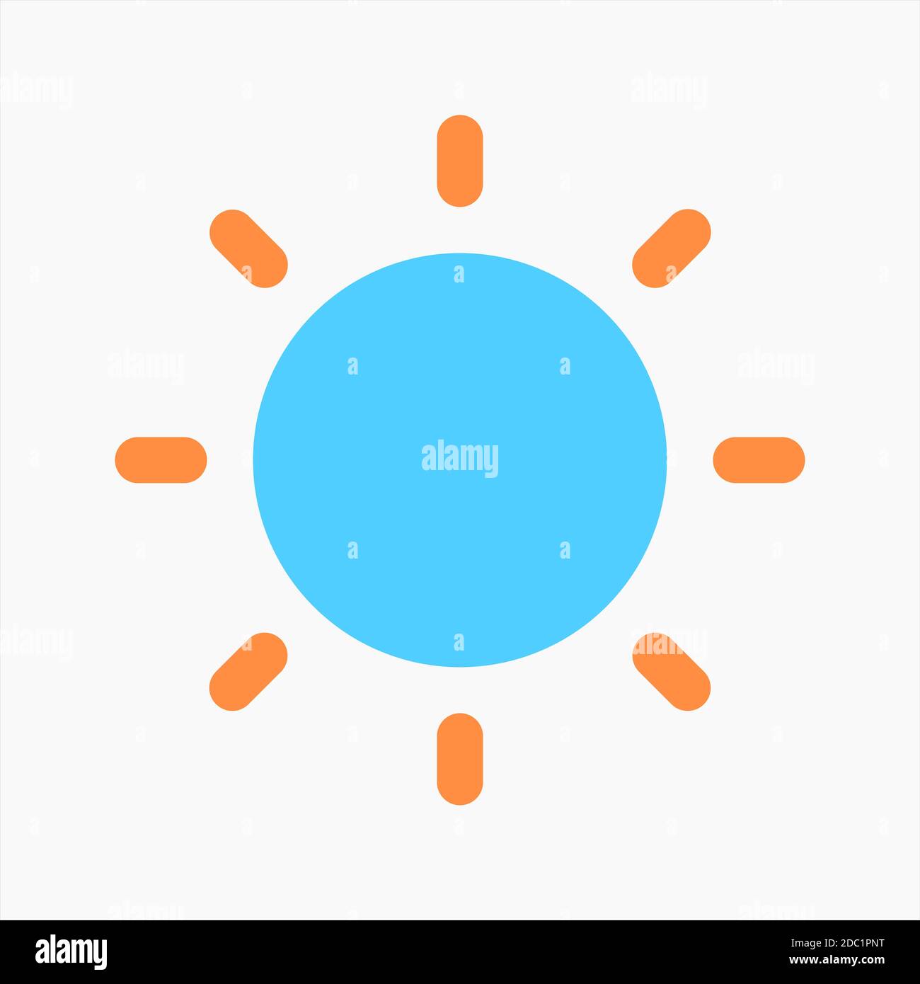 flat sun icon vector for brightness symbol isolated. simple graphic illustration of sunshine ...