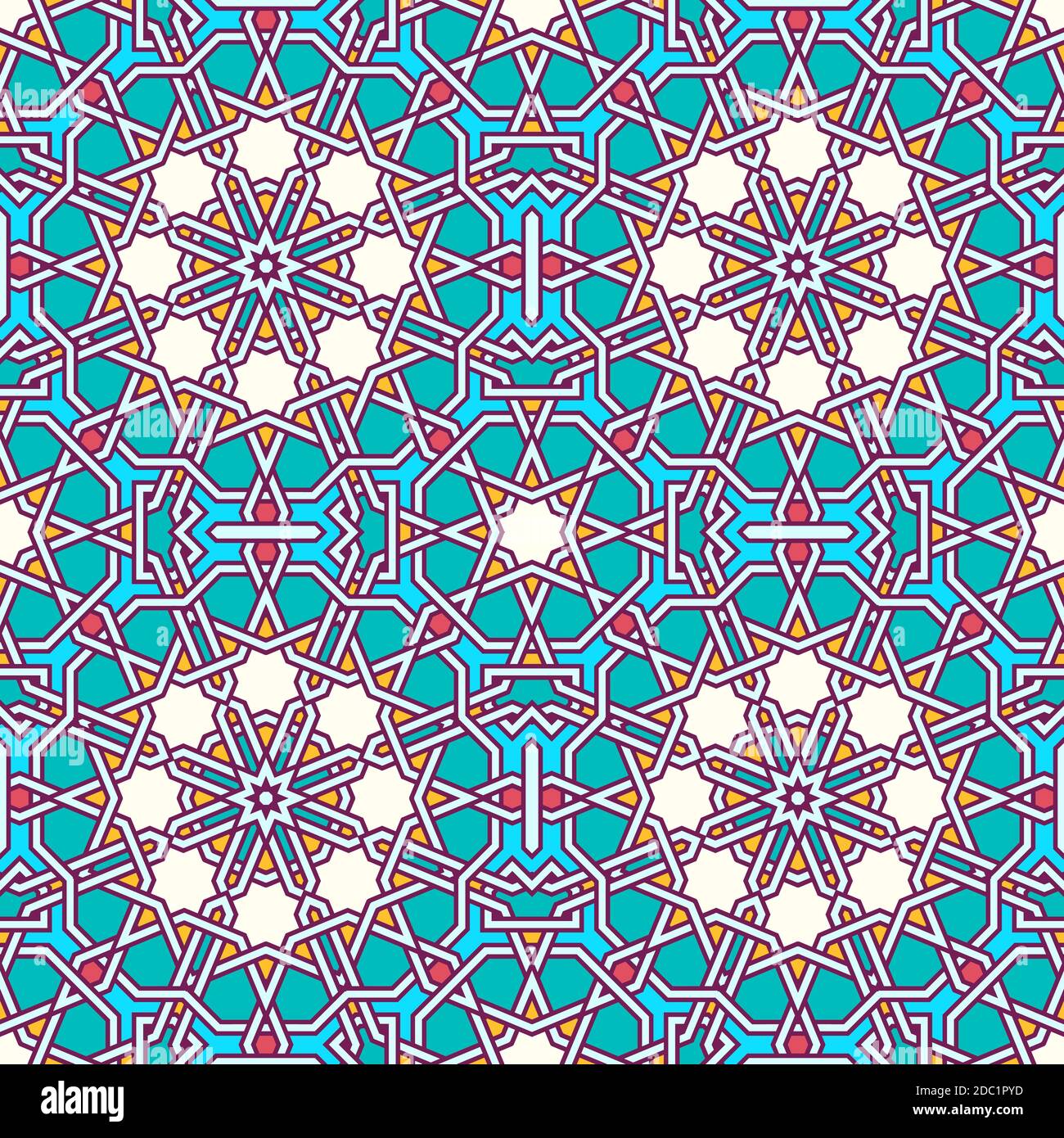 Intricate moorish eastern pattern. Seamless vector background. Plain ...