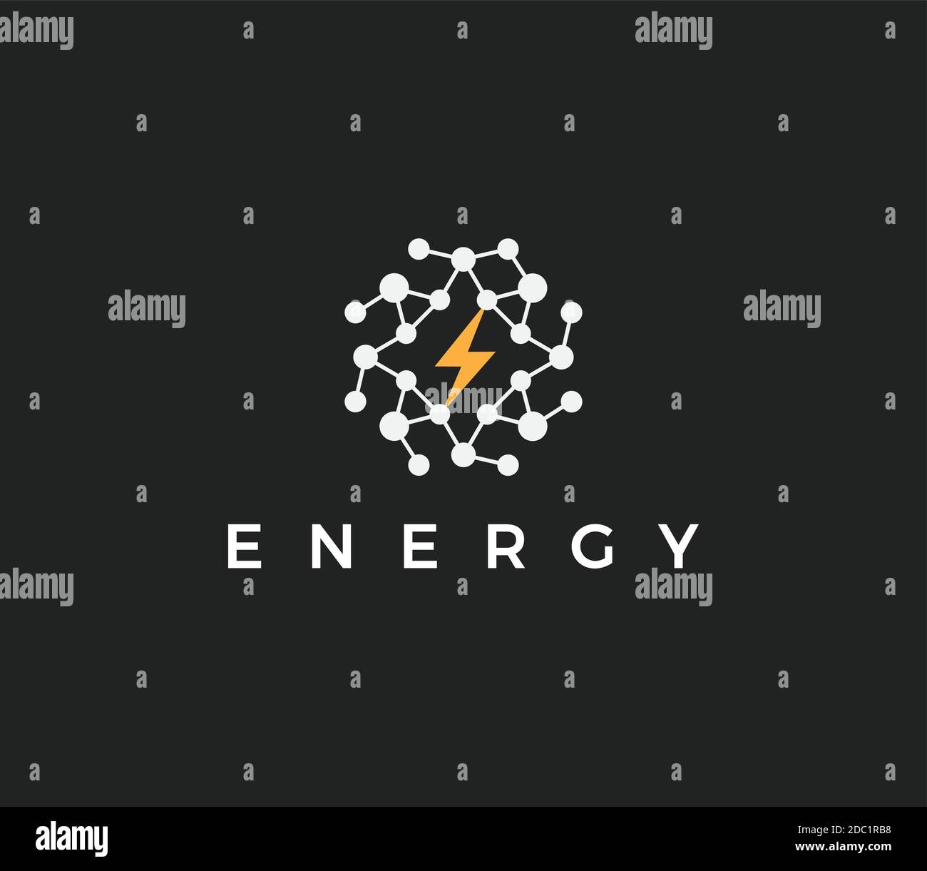 Energy technology flat style vector logo concept. Abstract round ...