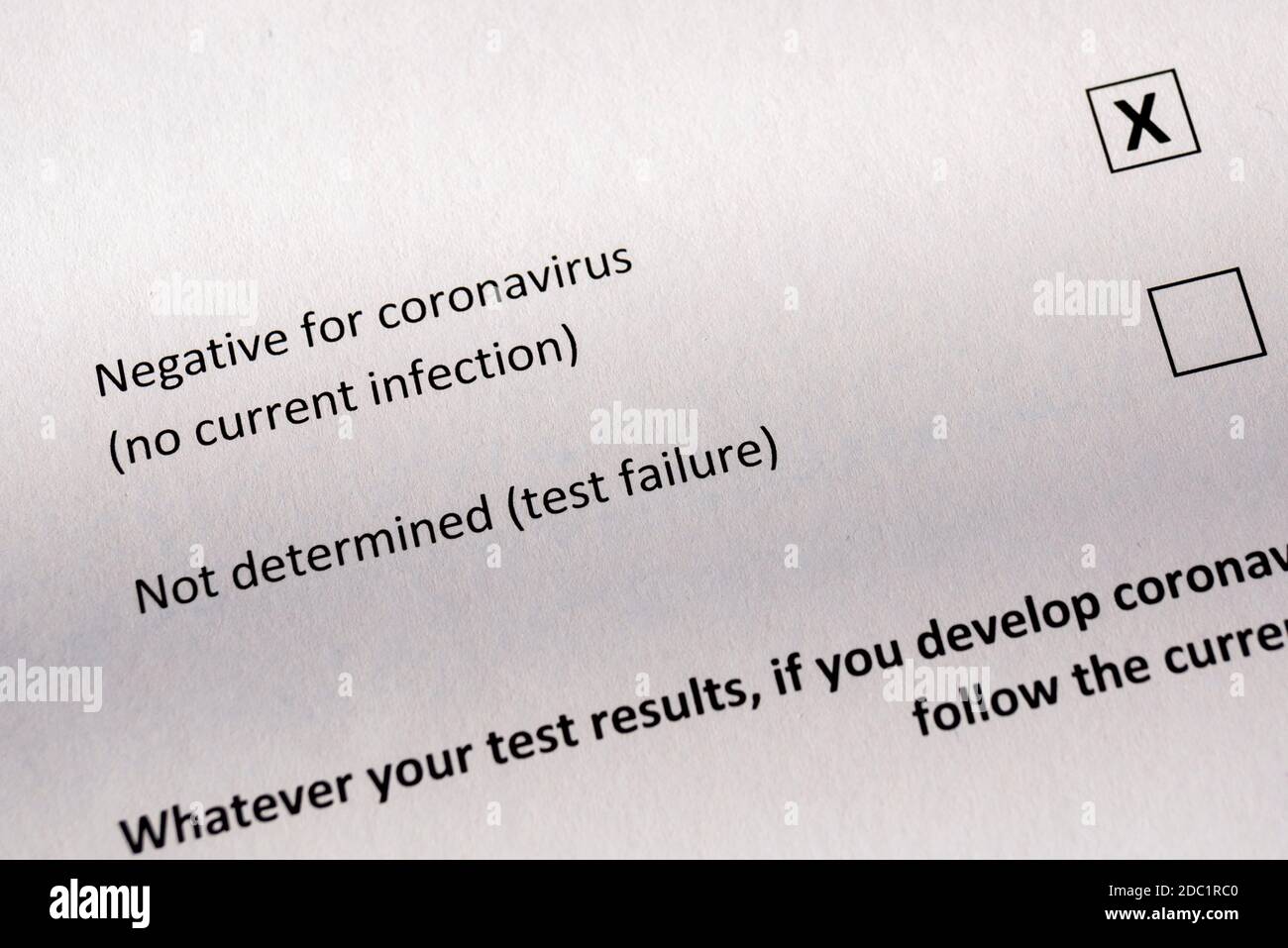 Coronavirus test result letter. Negative test result for COVID 19 ...