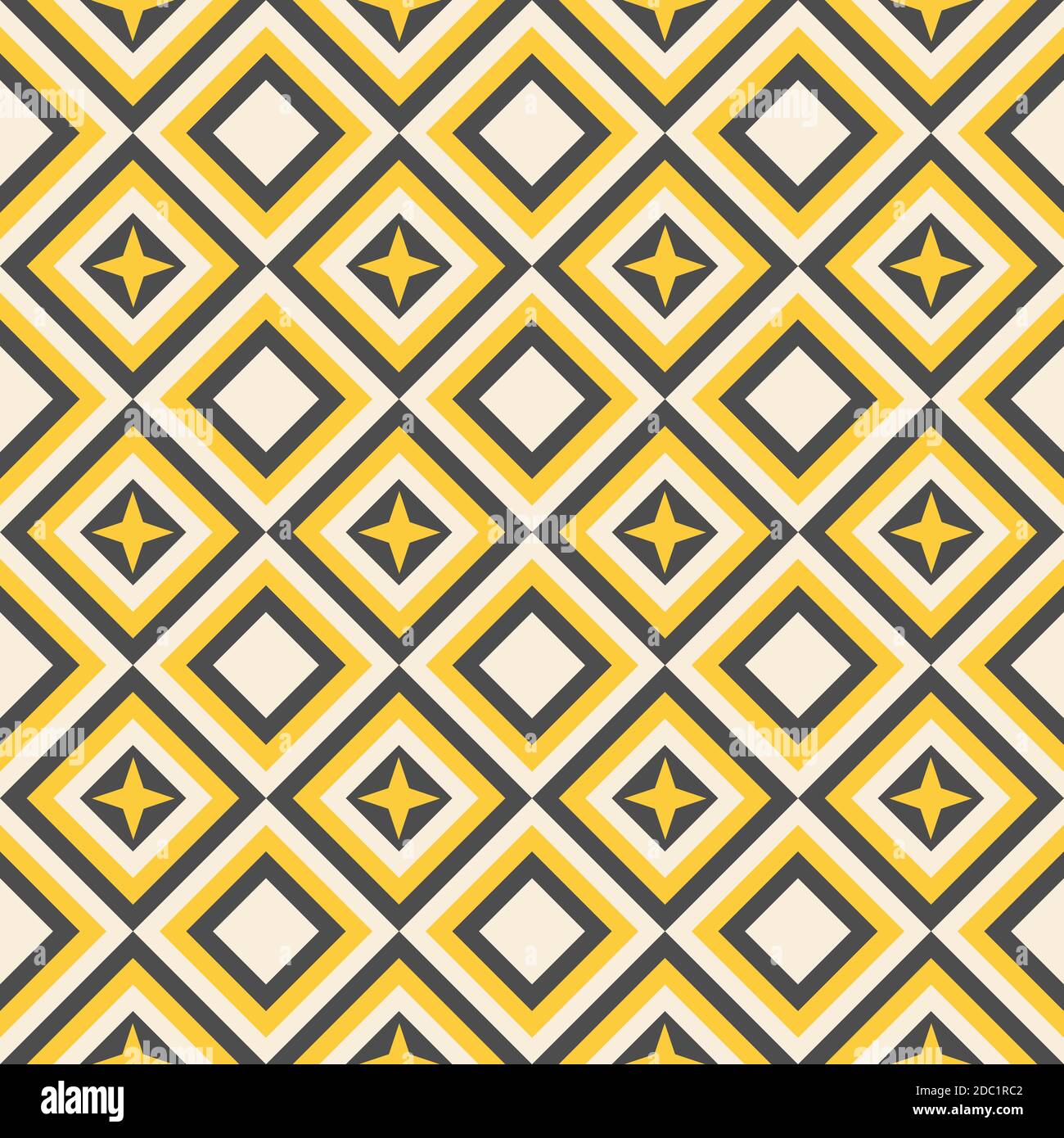 Abstract geometric pattern, seamless vector background in yellow colors ...
