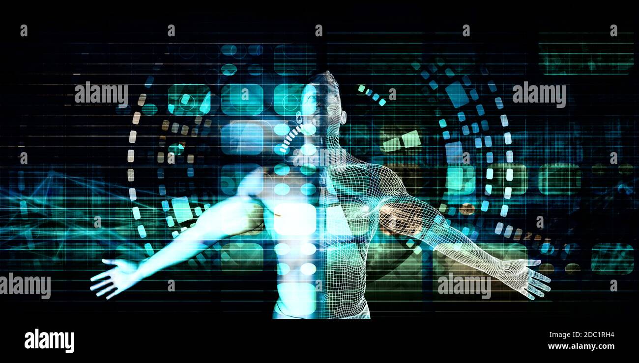 Man Machine Merging Together Digital Transformation Stock Photo - Alamy