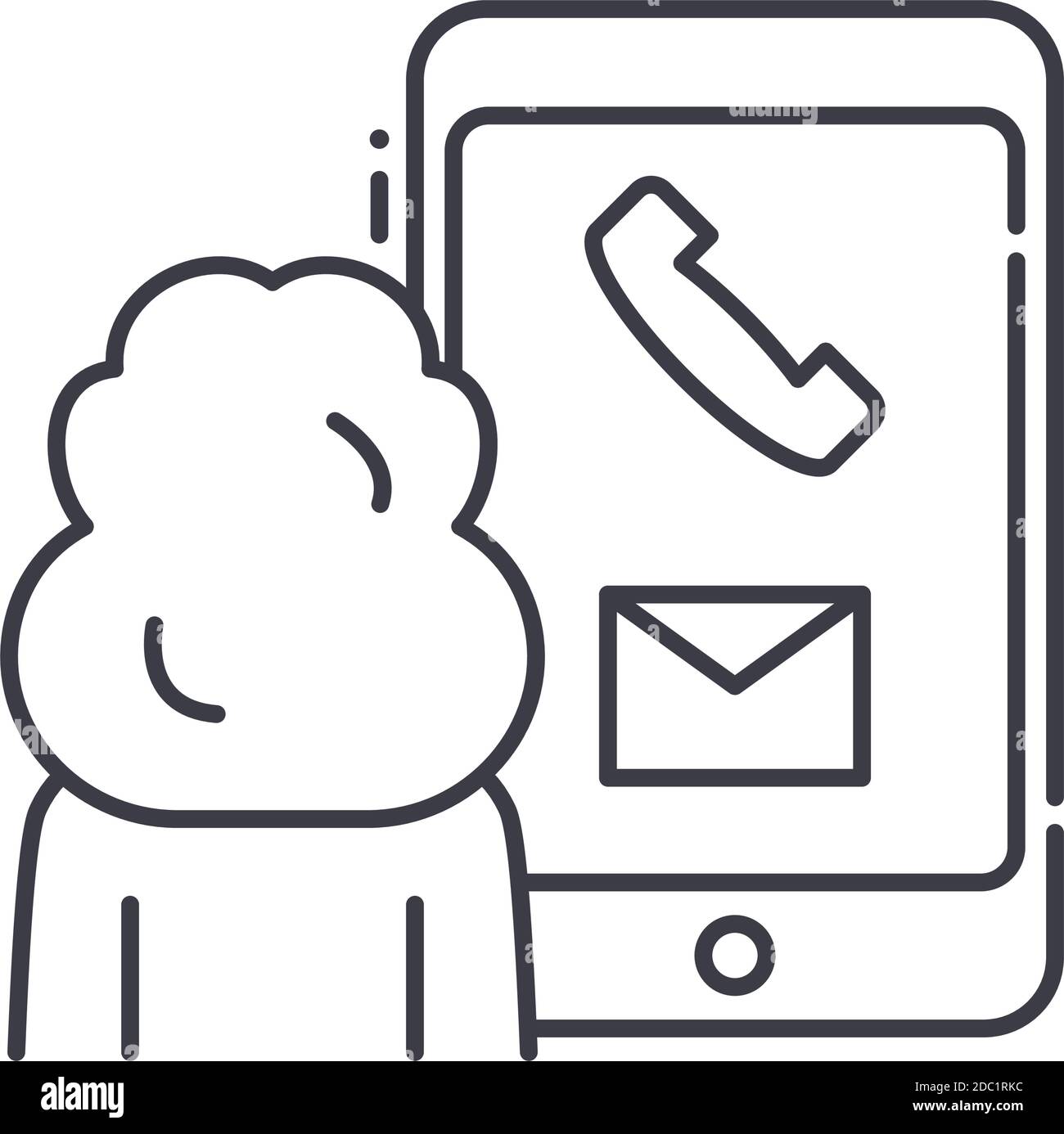 Contacts icon, linear isolated illustration, thin line vector, web ...