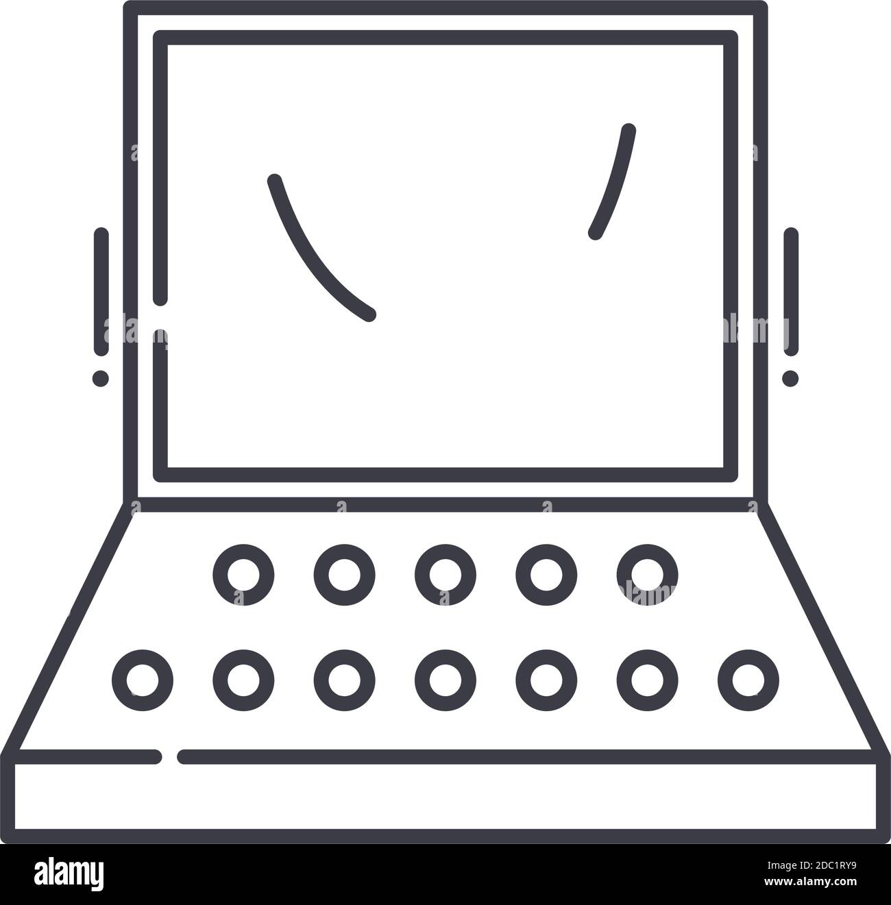 Copywriting freelance icon, linear isolated illustration, thin line ...