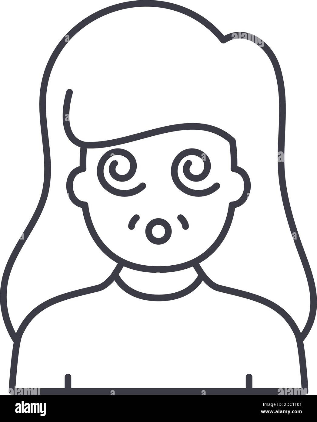 Confused icon, linear isolated illustration, thin line vector, web ...