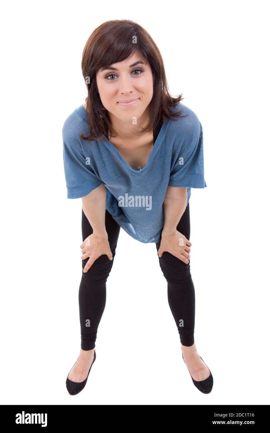 young beautiful woman full body, isolated on white Stock Photo - Alamy