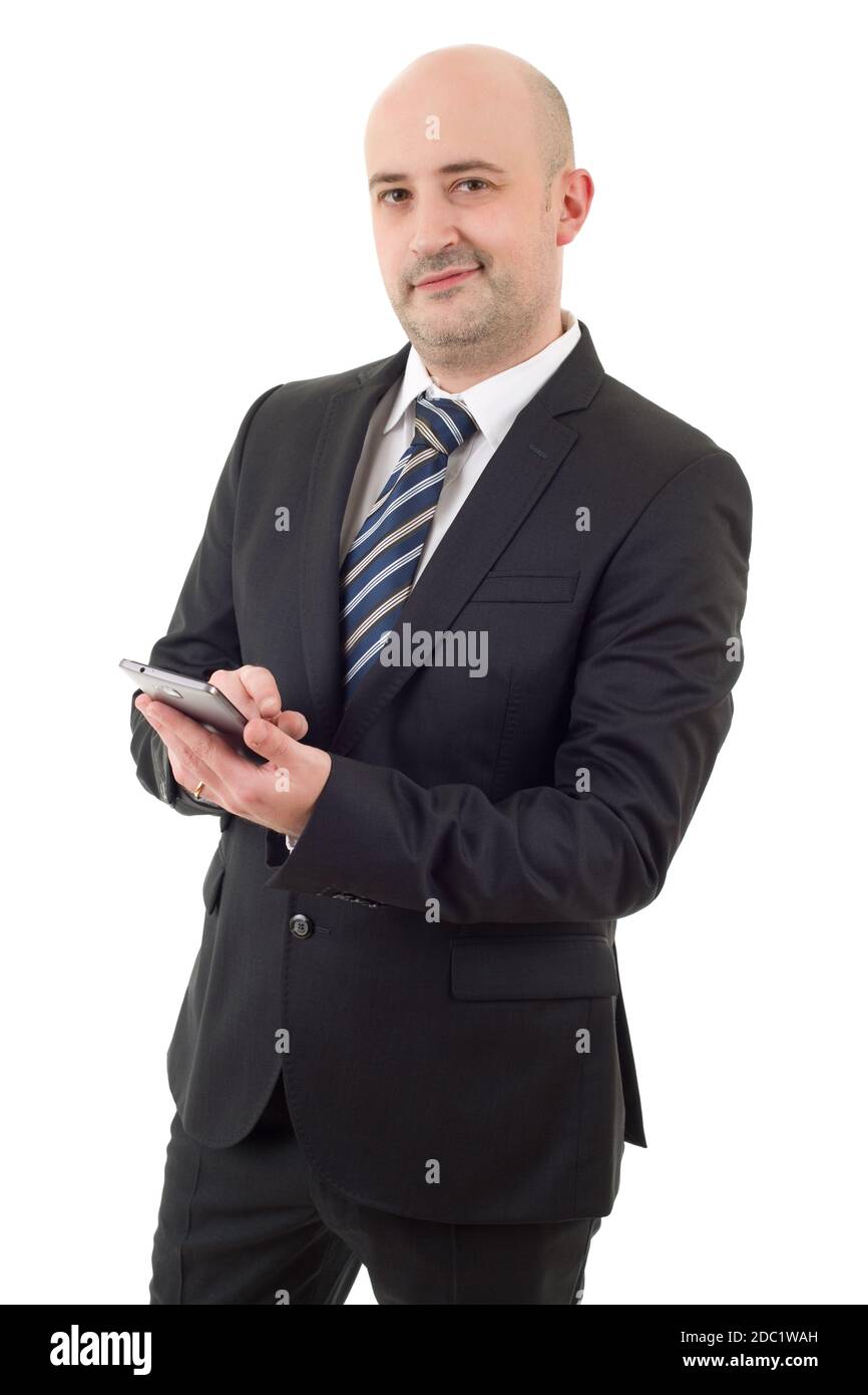 happy business man on the phone, isolated Stock Photo - Alamy