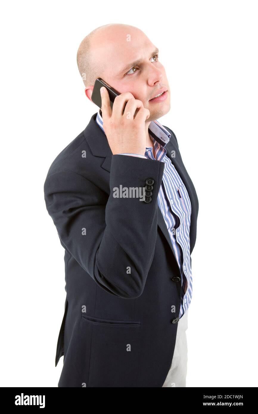 young casual man on the phone, isolated Stock Photo - Alamy