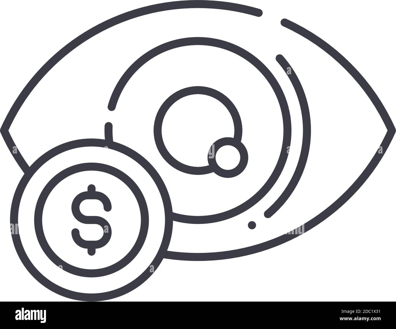 Cost per impression icon, linear isolated illustration, thin line ...