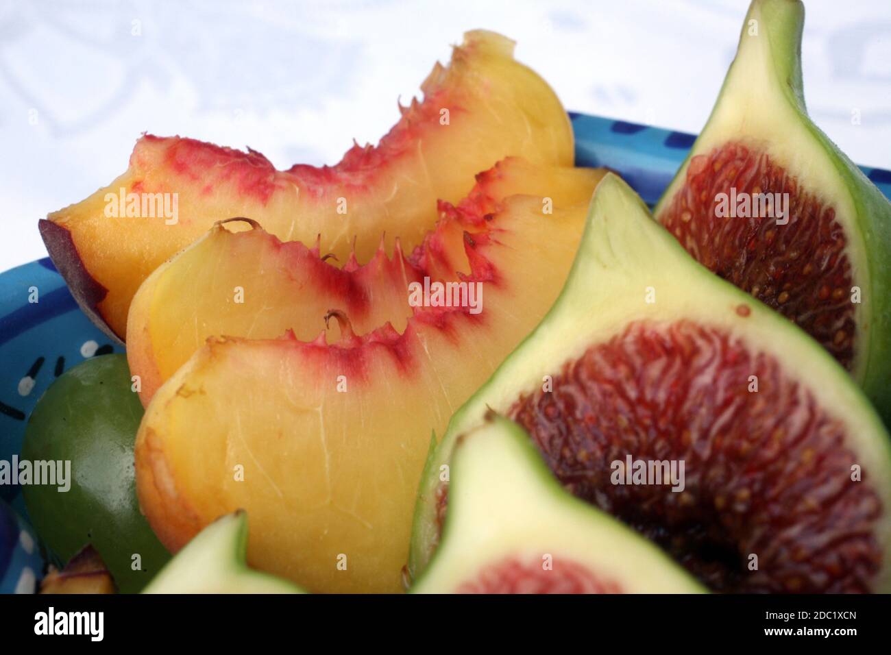 Figs and Peach Stock Photo - Alamy