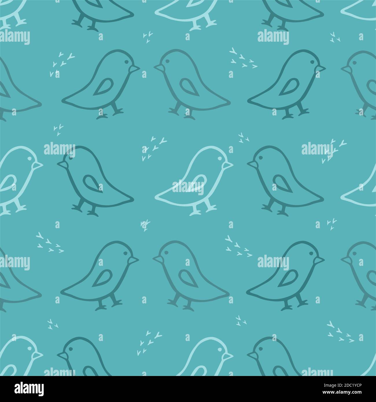 Seamless hand-drawn bird pattern. Children design Stock Vector Image ...