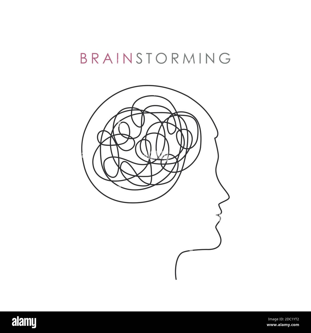 abstract male head brain strorming concept vector illustration EPS10 ...