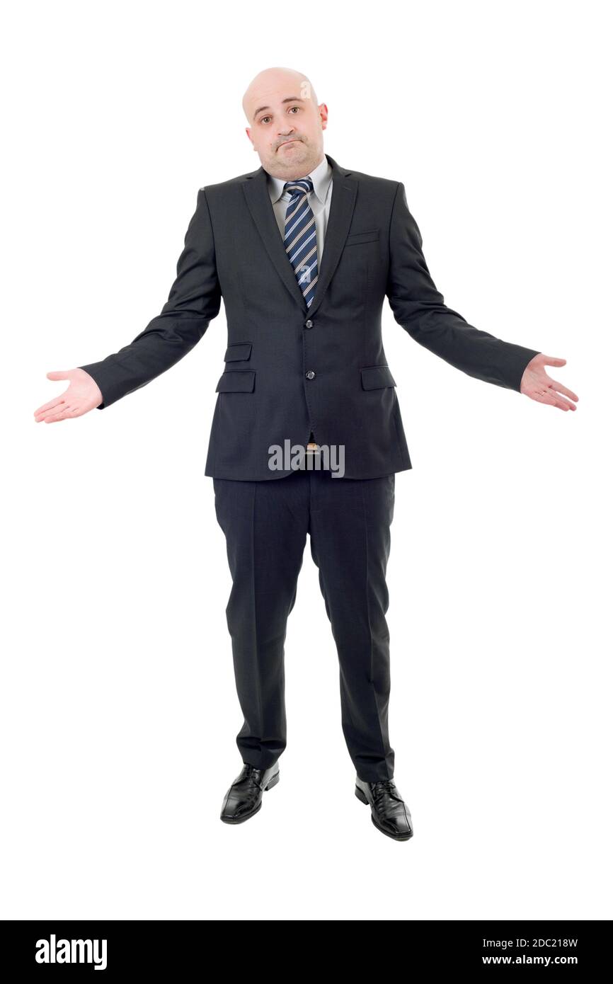 businessman waiting, full body isolated on white background Stock Photo ...