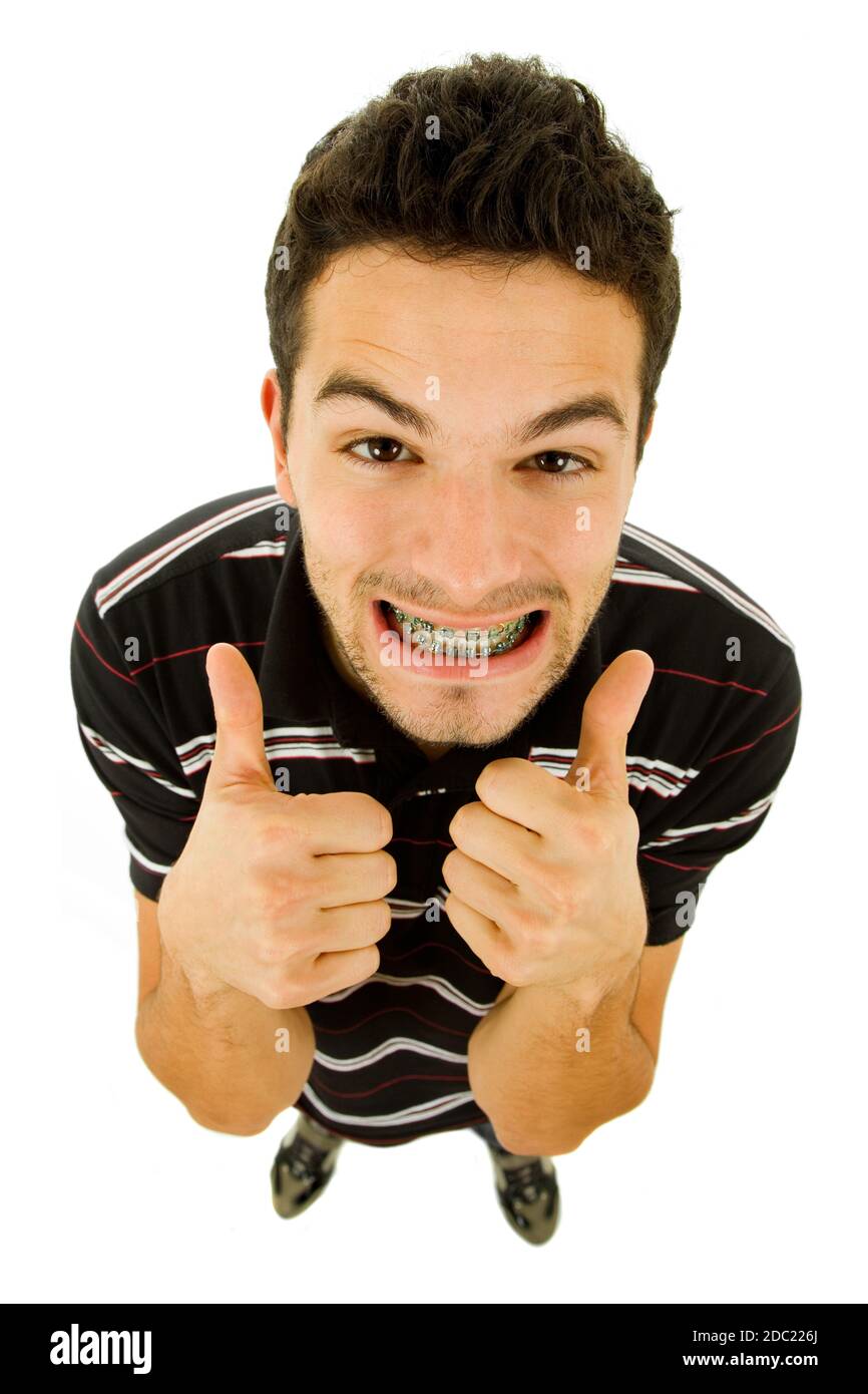 young casual silly man full length in a white background Stock Photo ...