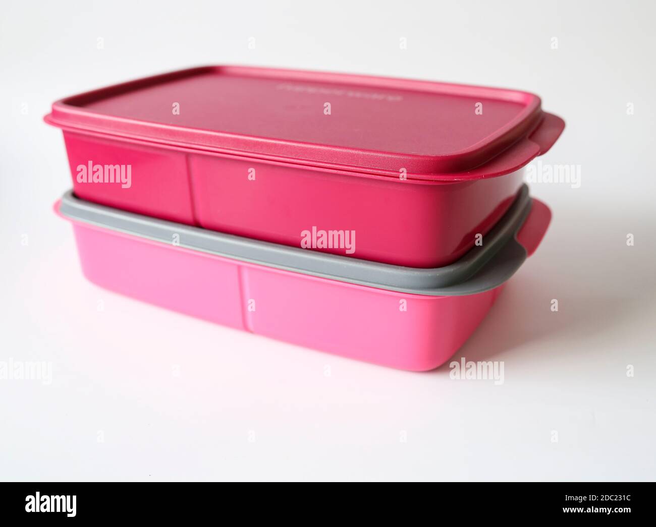 Colorful food plastic container isolated on a white background Stock ...