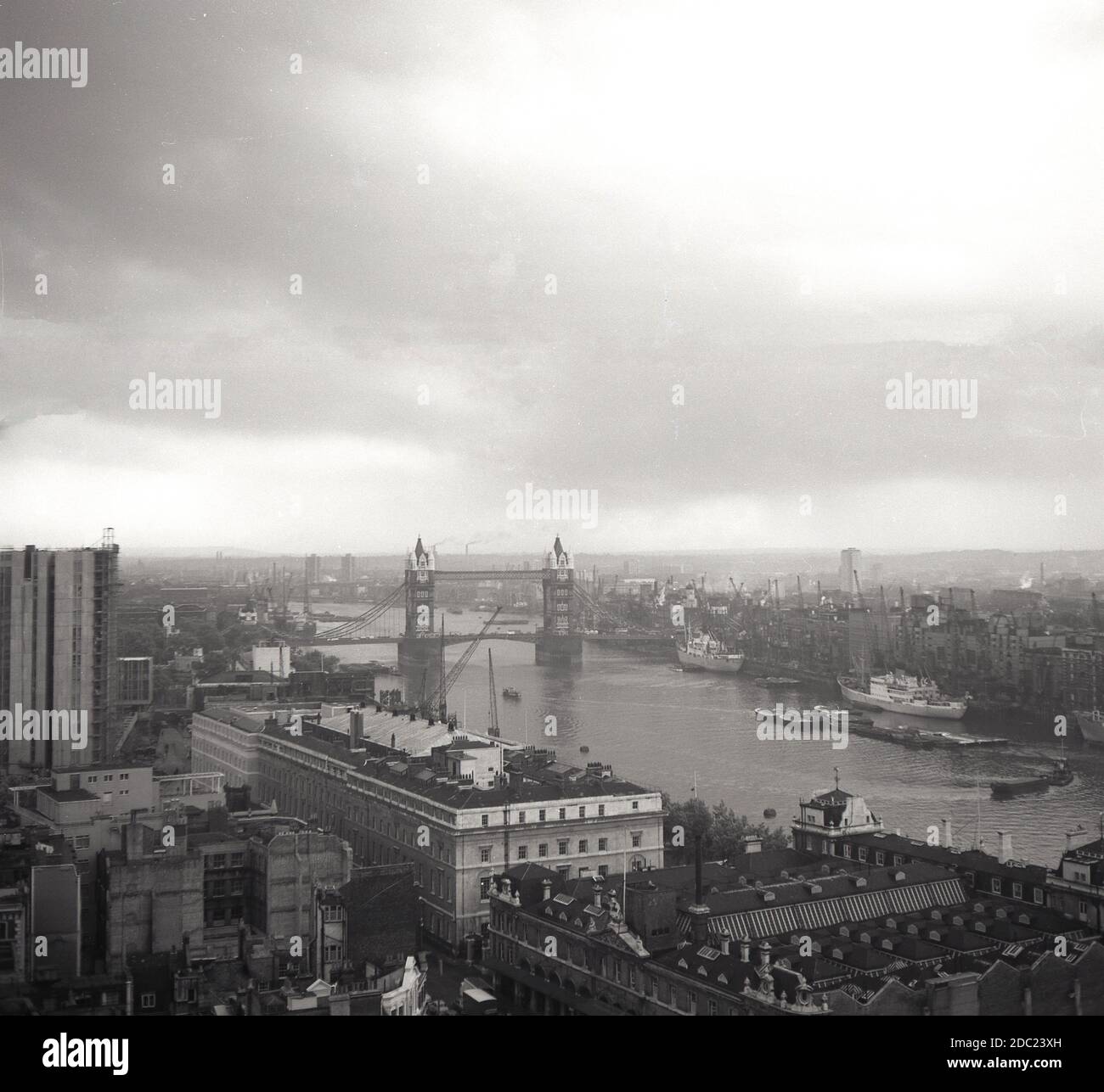 1960s, historical picture over the skyline of London with a view of ...