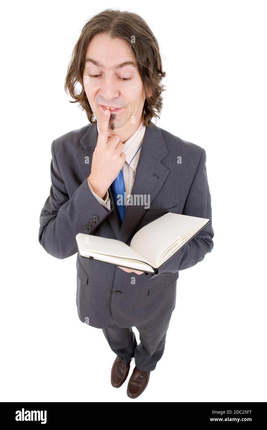 silly young businessman full length, isolated on white Stock Photo - Alamy