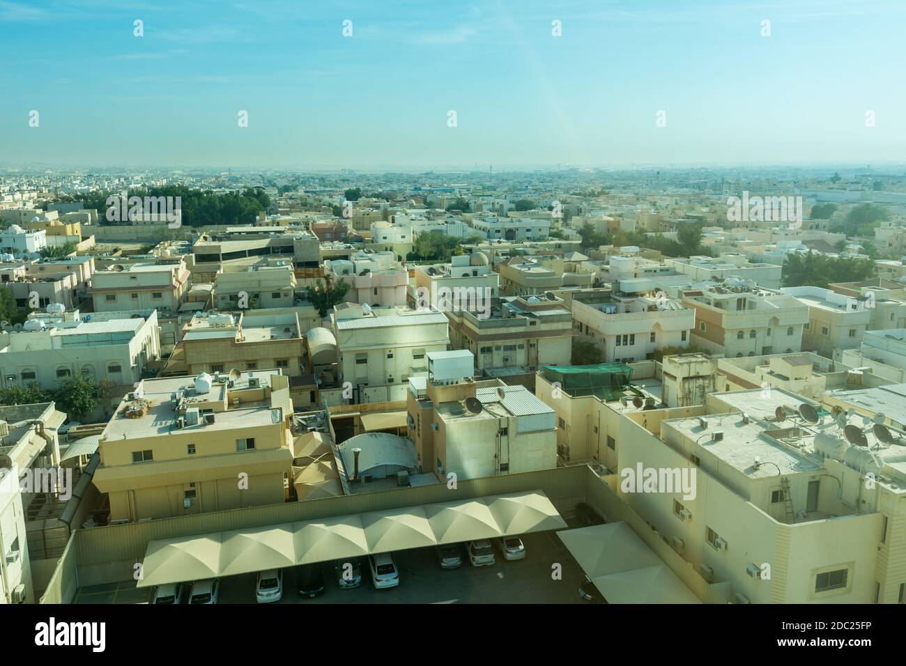 Aerial view of Riyadh with buildings and skylines in the downtown of ...
