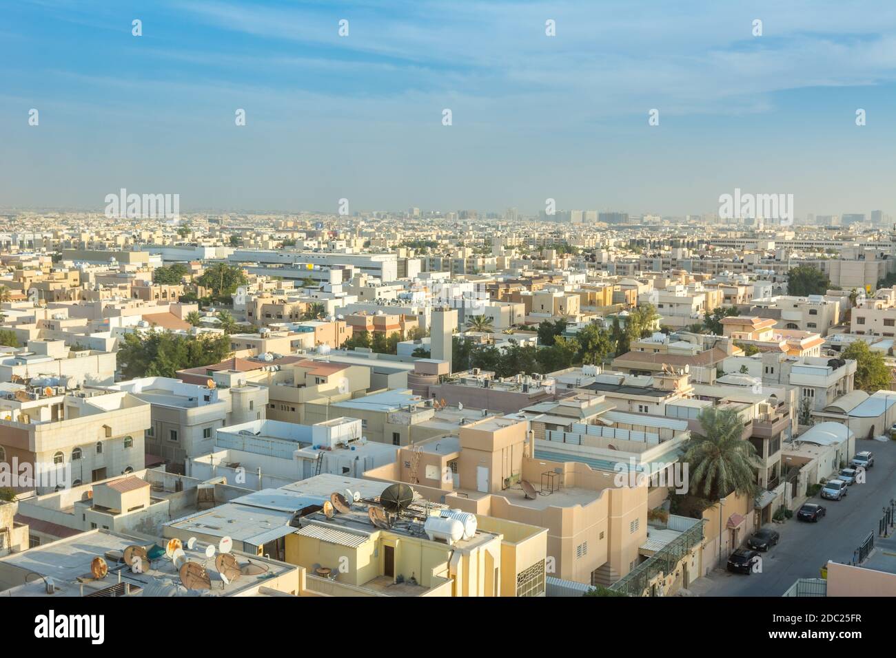 Aerial view of Riyadh with buildings and skylines in the downtown of ...