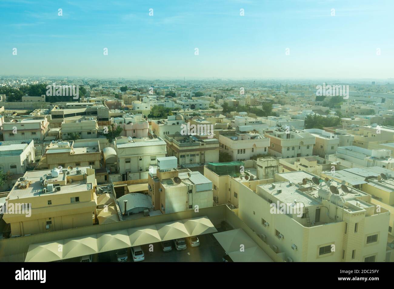 Aerial view of Riyadh with buildings and skylines in the downtown of ...