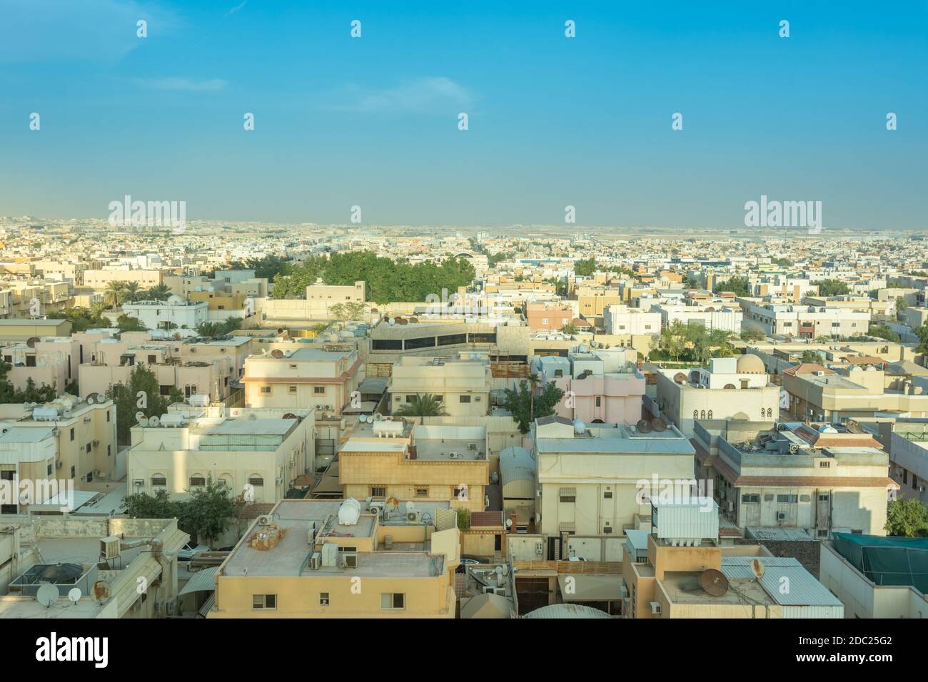 Aerial view of Riyadh with buildings and skylines in the downtown of ...