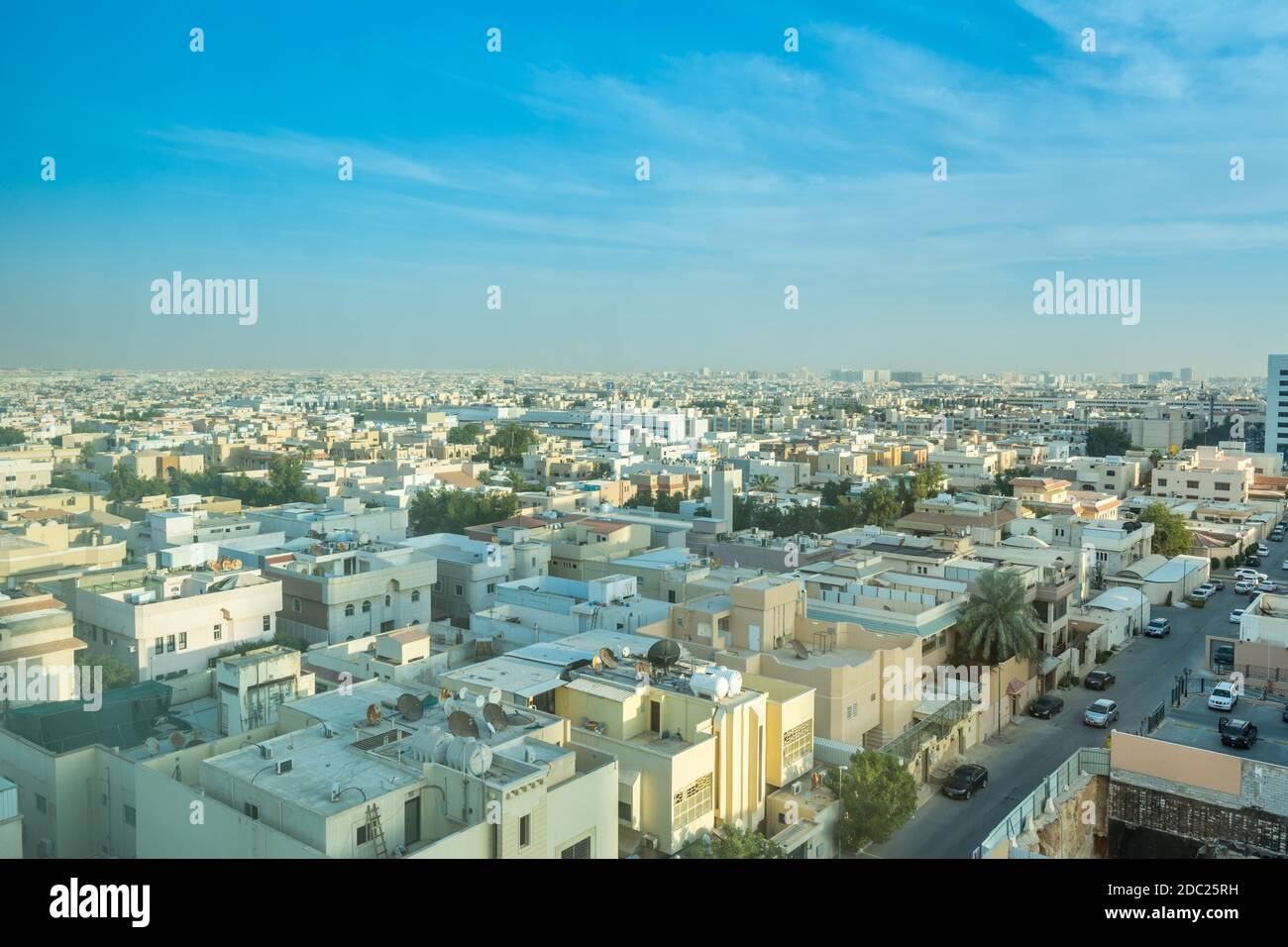 Aerial view of Riyadh with buildings and skylines in the downtown of ...